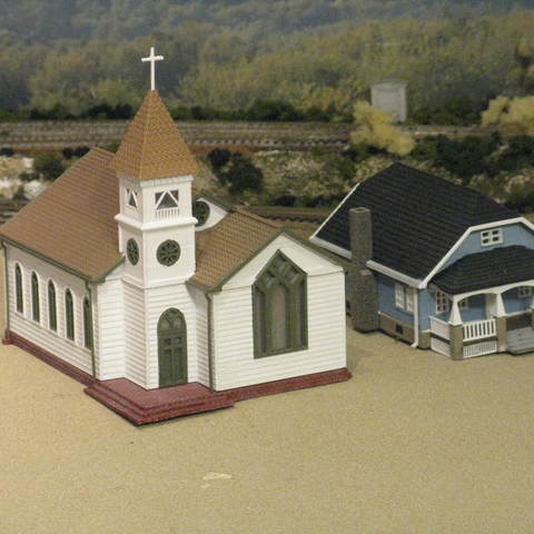 Download free STL file HO Scale Church • 3D printable design ・ Cults