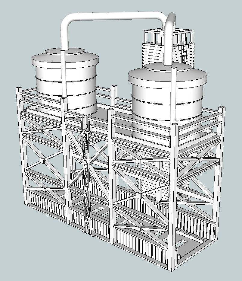 Download free STL file HO Scale Grain Towers • 3D printer object ・ Cults