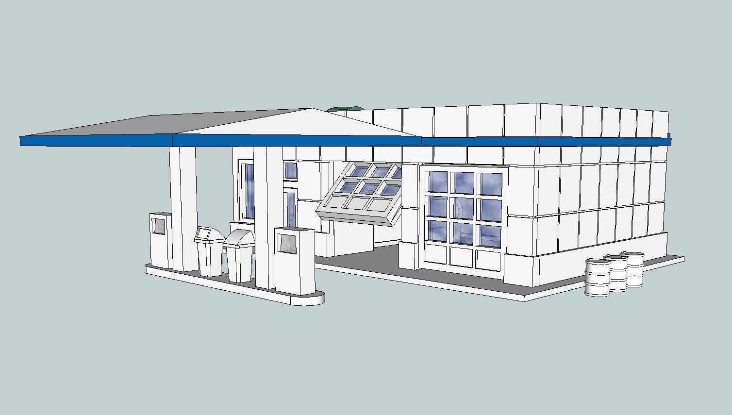 Free STL file HO Scale Service Station with Opening Doors 🚉・3D printing ...