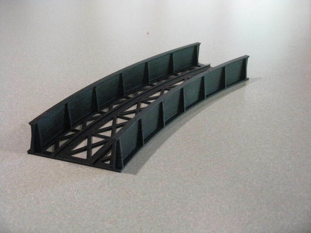 Free STL file HO Scale 26" Radius Curved Bridge・3D printable design to ...