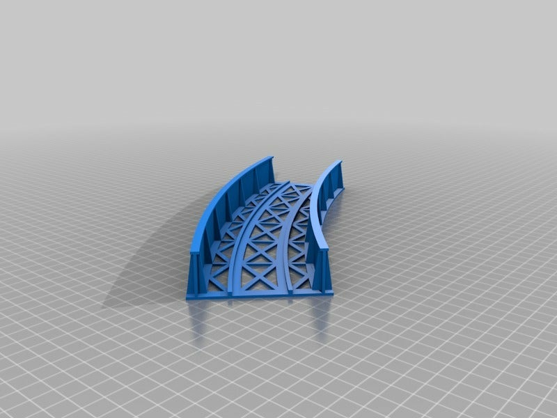 Free STL file HO Scale 26" Radius Curved Bridge・3D printable design to ...