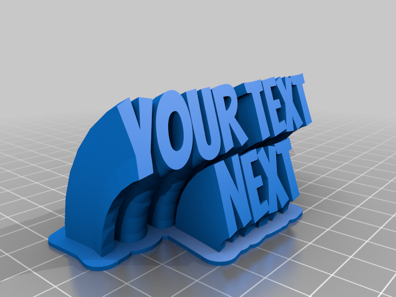 Free STL file My Customizbananeed Sweeping 2-line name plate (text)・3D ...