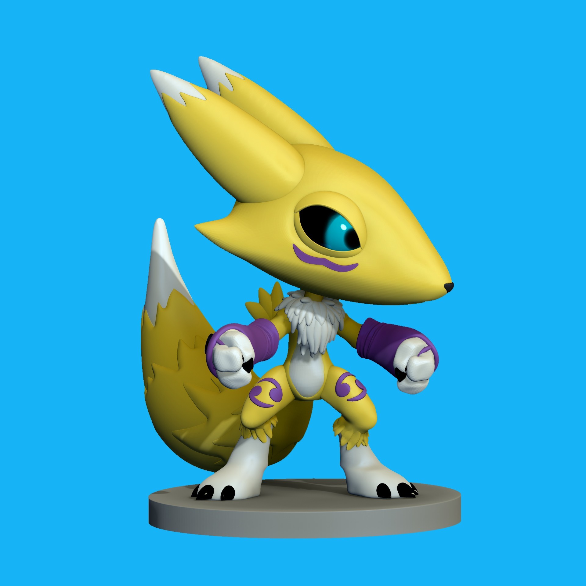 Download OBJ file Renamon Digimon • 3D printable model ・ Cults