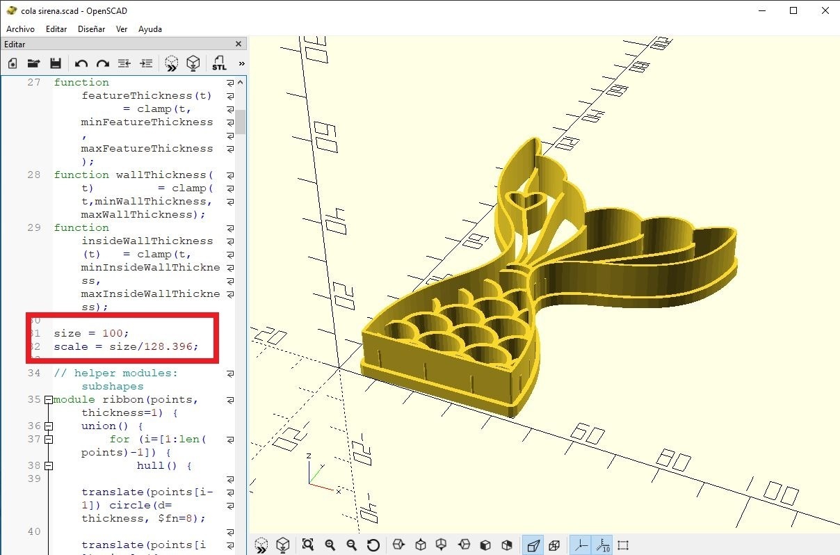 Descargar archivo SCAD gratis kit set mar sirena pez.. caracol cookie ...