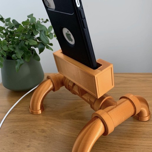 Download 3D print files VINTAGE PHONE HOLDER CHARGER PIPE ・ Cults