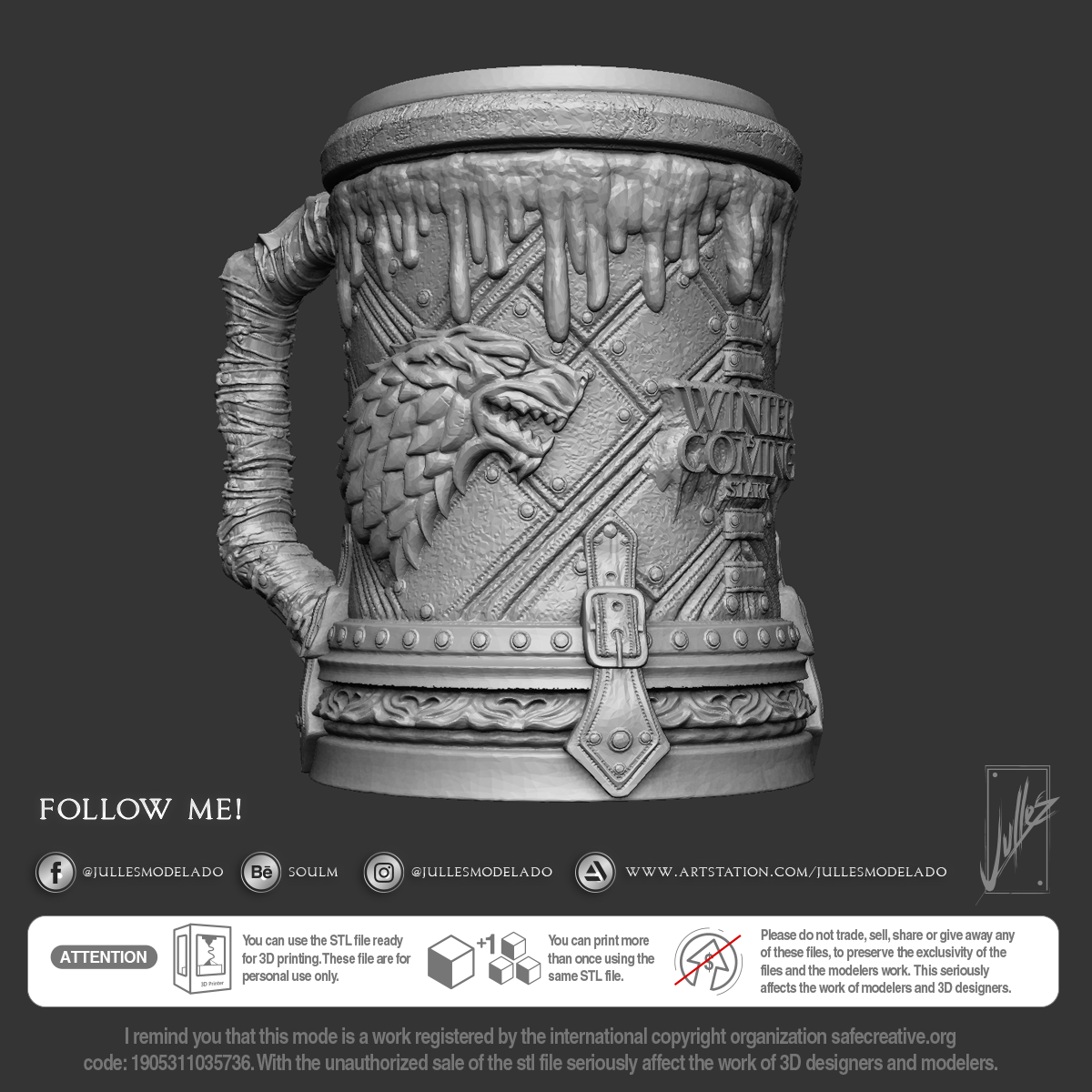3D file House Stark Jar V2 Game of Thrones 🏠・3D print design to ...