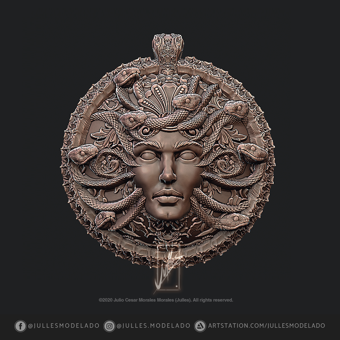 Free 3D file Pendant_Head_of_Medusa.・Model to download and 3D print・Cults