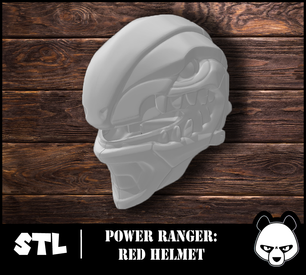 3D file Red Power Ranger Helmet / STL files 3D Model / Power Ranger ...