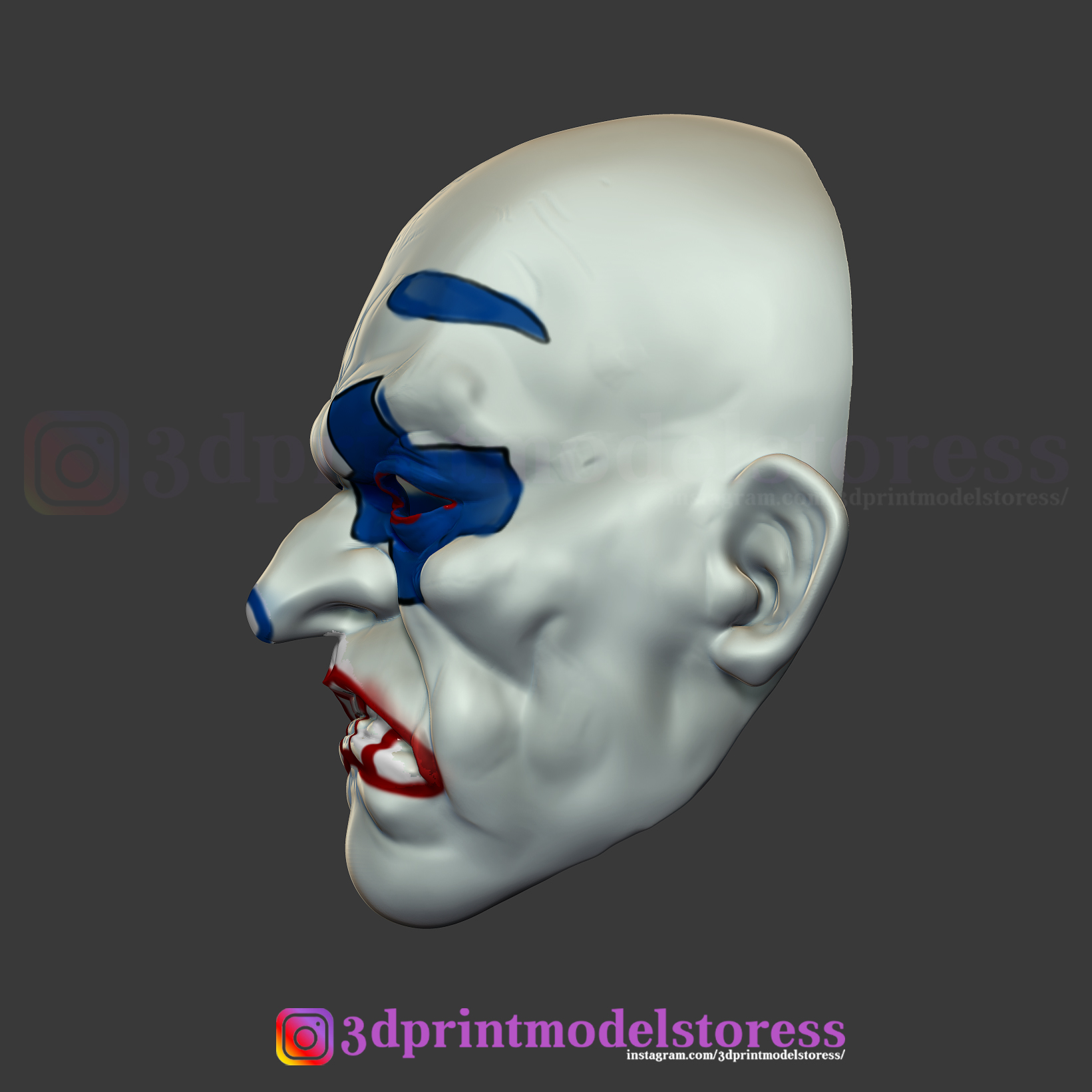 Download STL file Henchmen Dark Knight Clown Joker Mask Costume Helmet ...