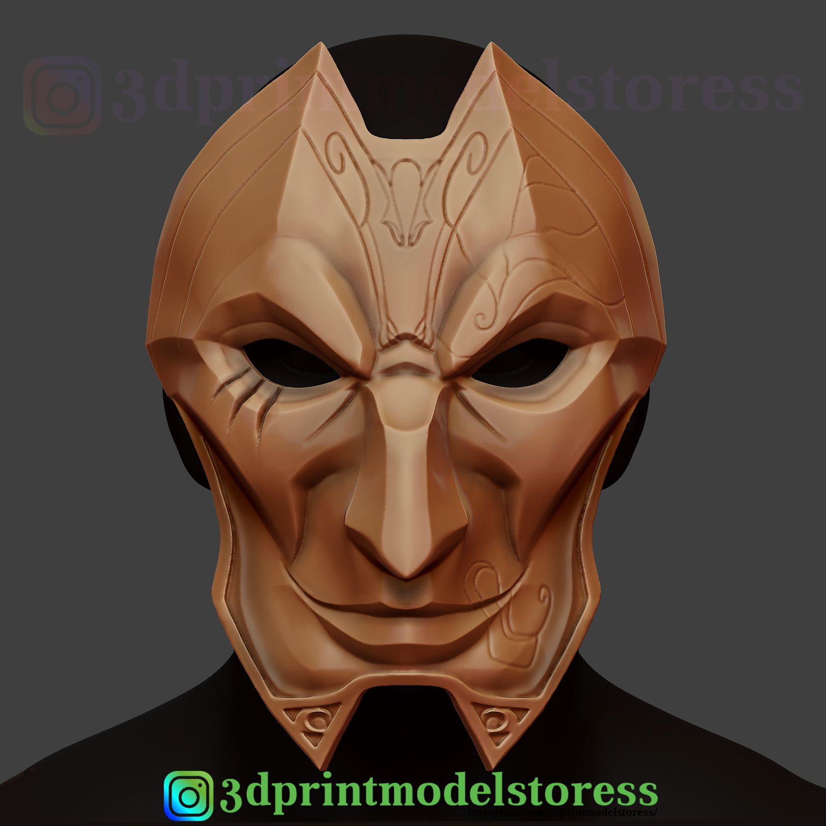 Download STL file League of Legends Jhin Mask Costume Cosplay LOL ...