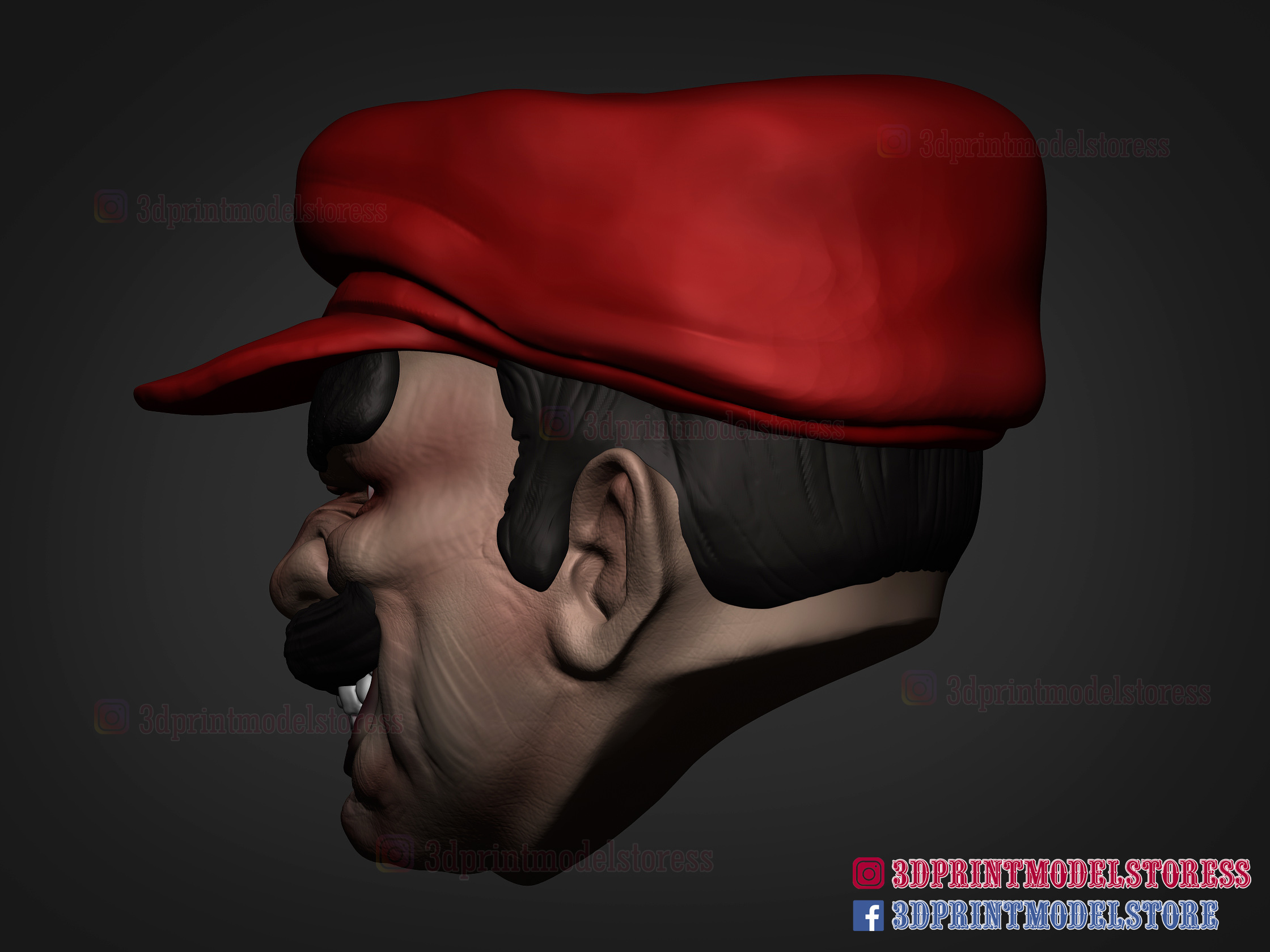 Archivo STL Devil Mario Head Sculpt for Custom Action Figures 3d Print ...