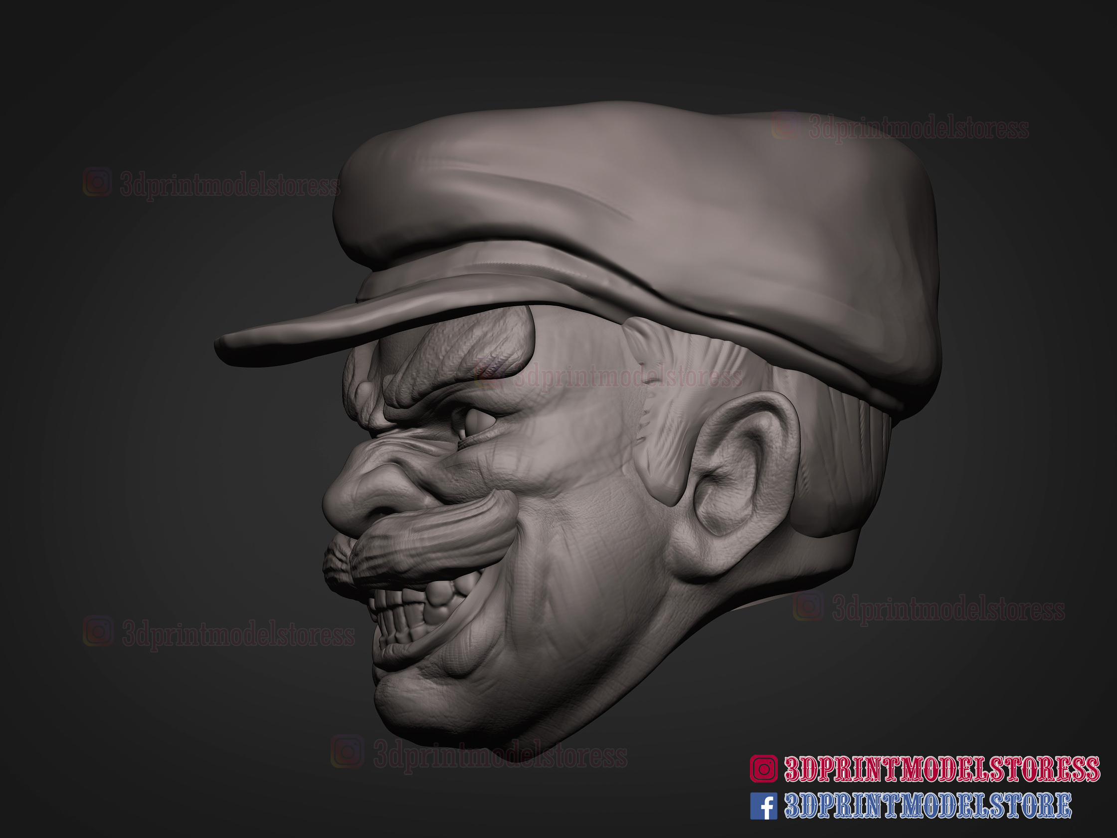 Archivo STL Devil Mario Head Sculpt for Custom Action Figures 3d Print ...