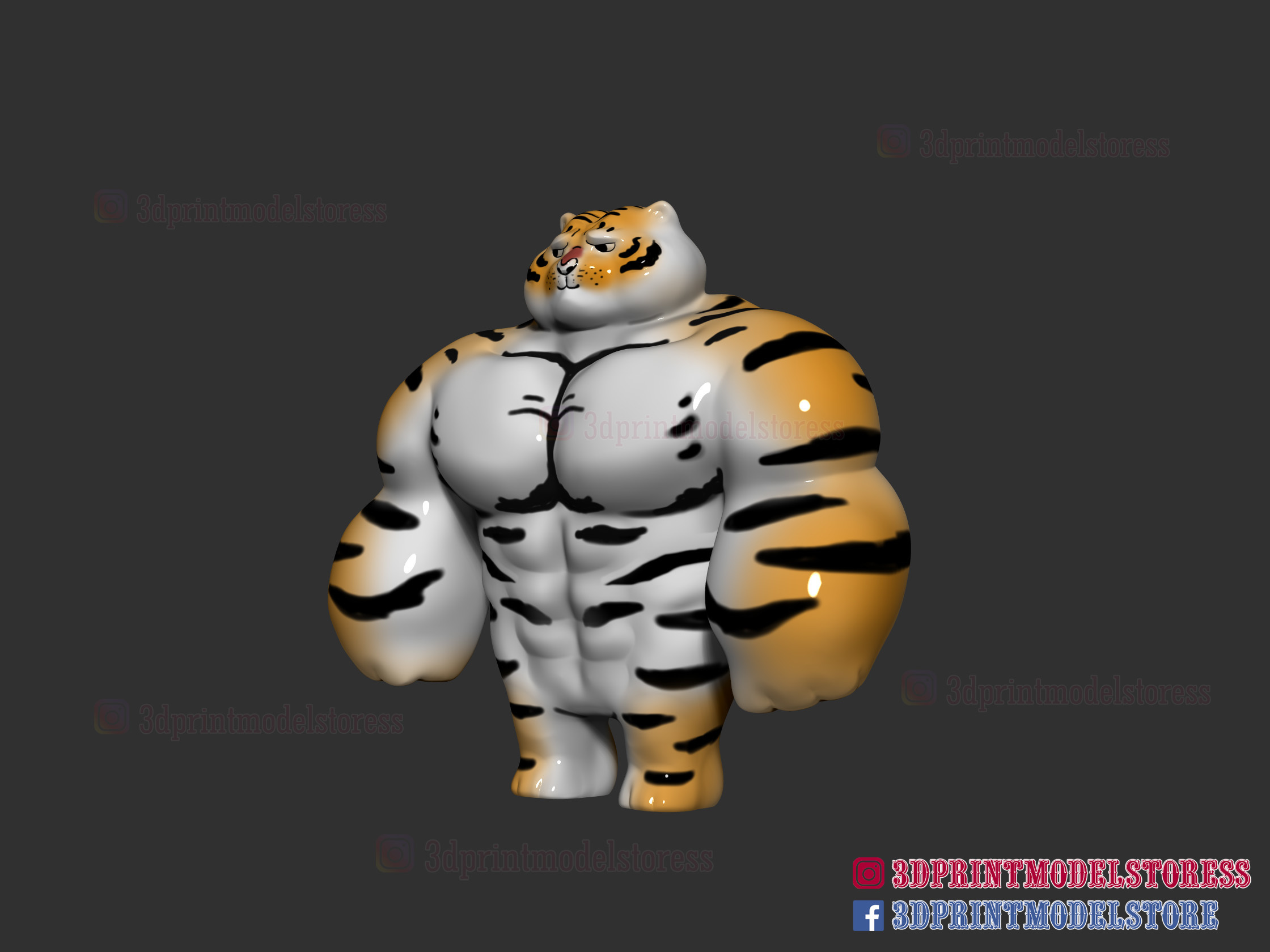 Descargar archivo STL Tiger Muscle Meme - Swole Tiger Cute Gift ...