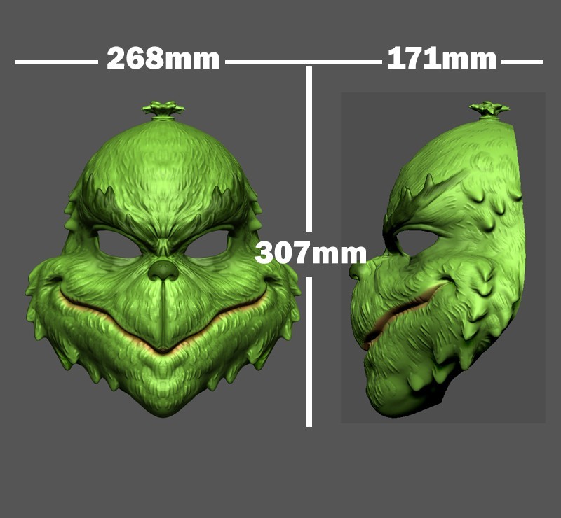 3D file The Grinch Mask Christmas Costume Halloween Cosplay STL File 🎄 ...