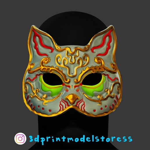 Download STL Bioshock Spider Splicer Kitty Mask - Splicer Cat Mask ...