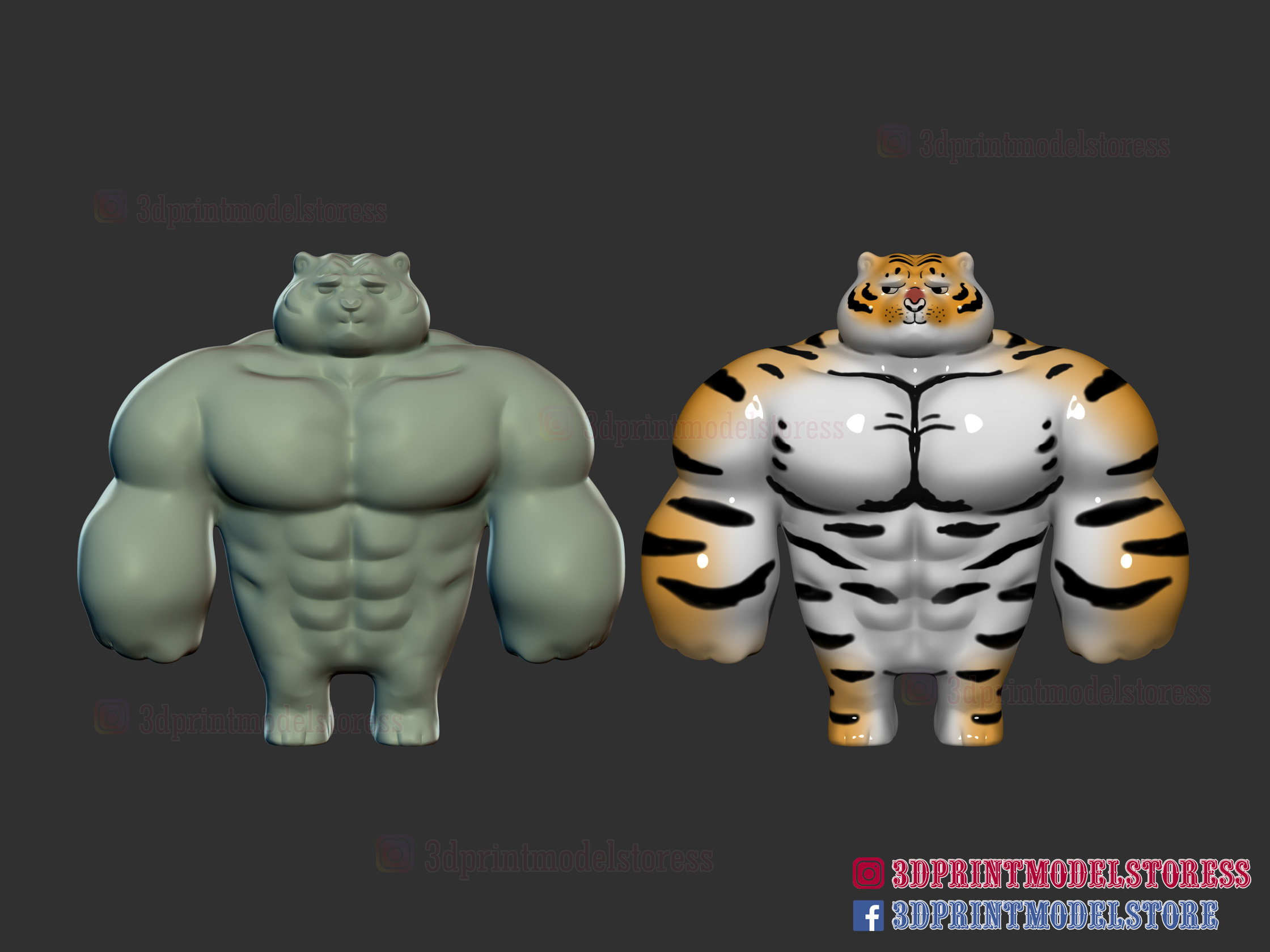 Descargar archivo STL Tiger Muscle Meme - Swole Tiger Cute Gift ...