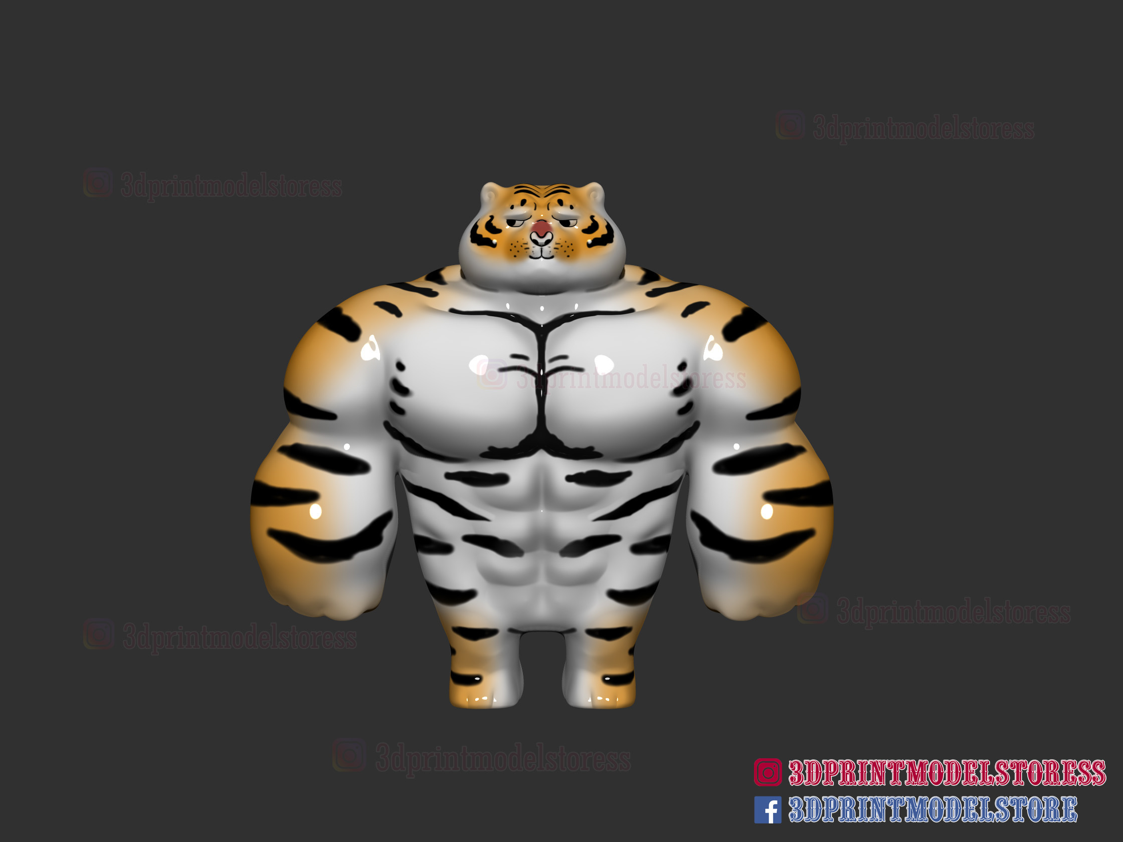 Descargar archivo STL Tiger Muscle Meme - Swole Tiger Cute Gift ...