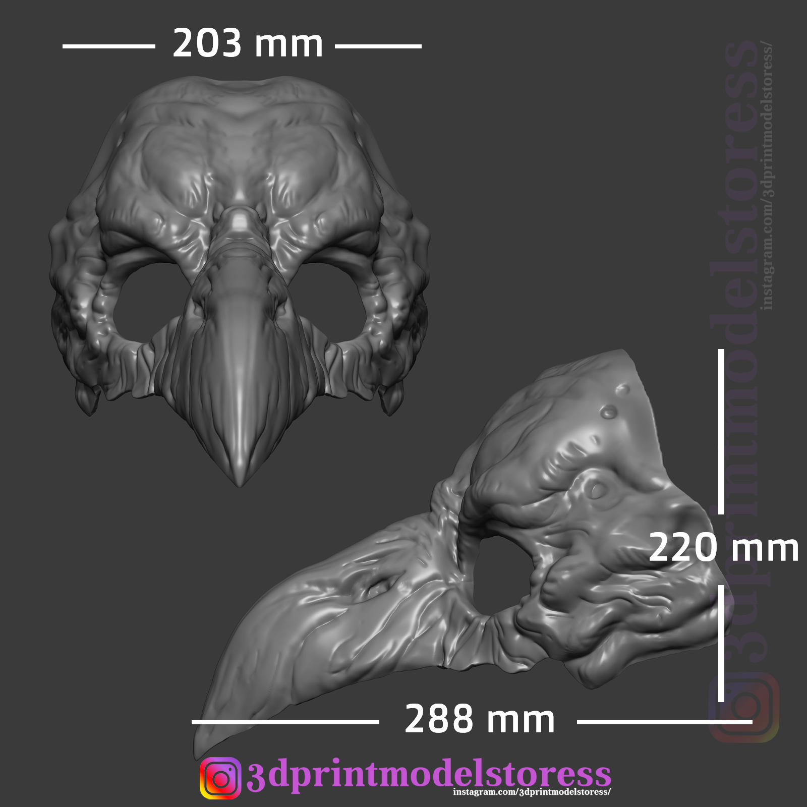 3D file Raven Skull Mask Costume Cosplay Halloween Helmet 🐦・3D print ...
