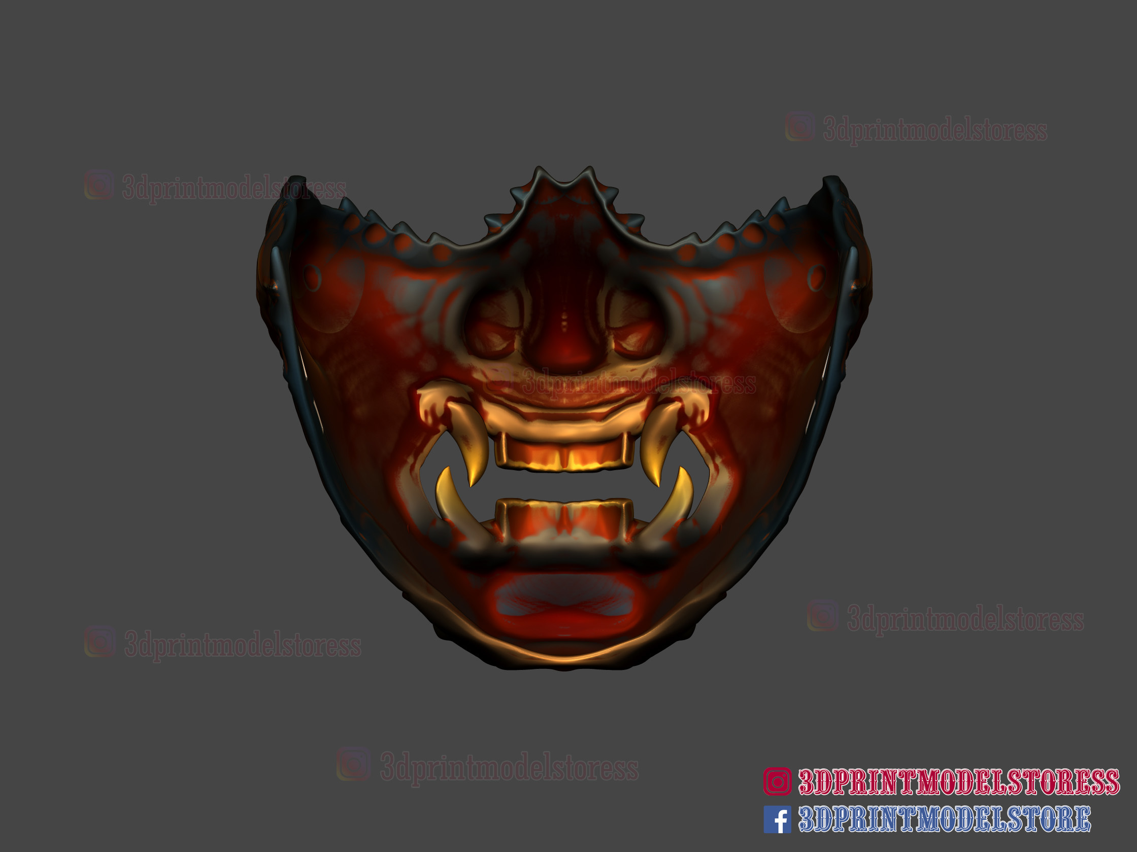 3D file Oni Samurai Ghost Mask 🗡️・3D printable model to download・Cults