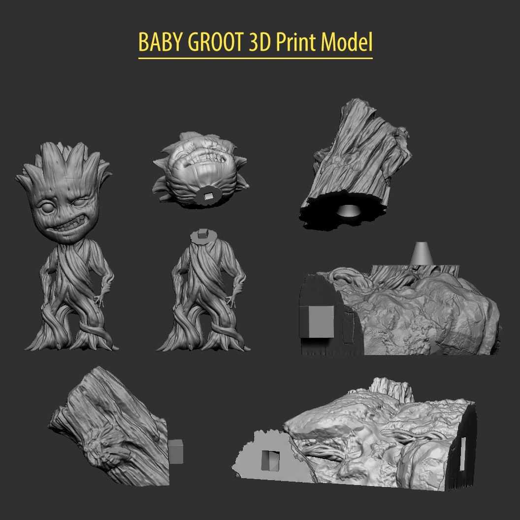 STL file Baby Groot Sculpture 3D Print Model - STL Files for 3D ...