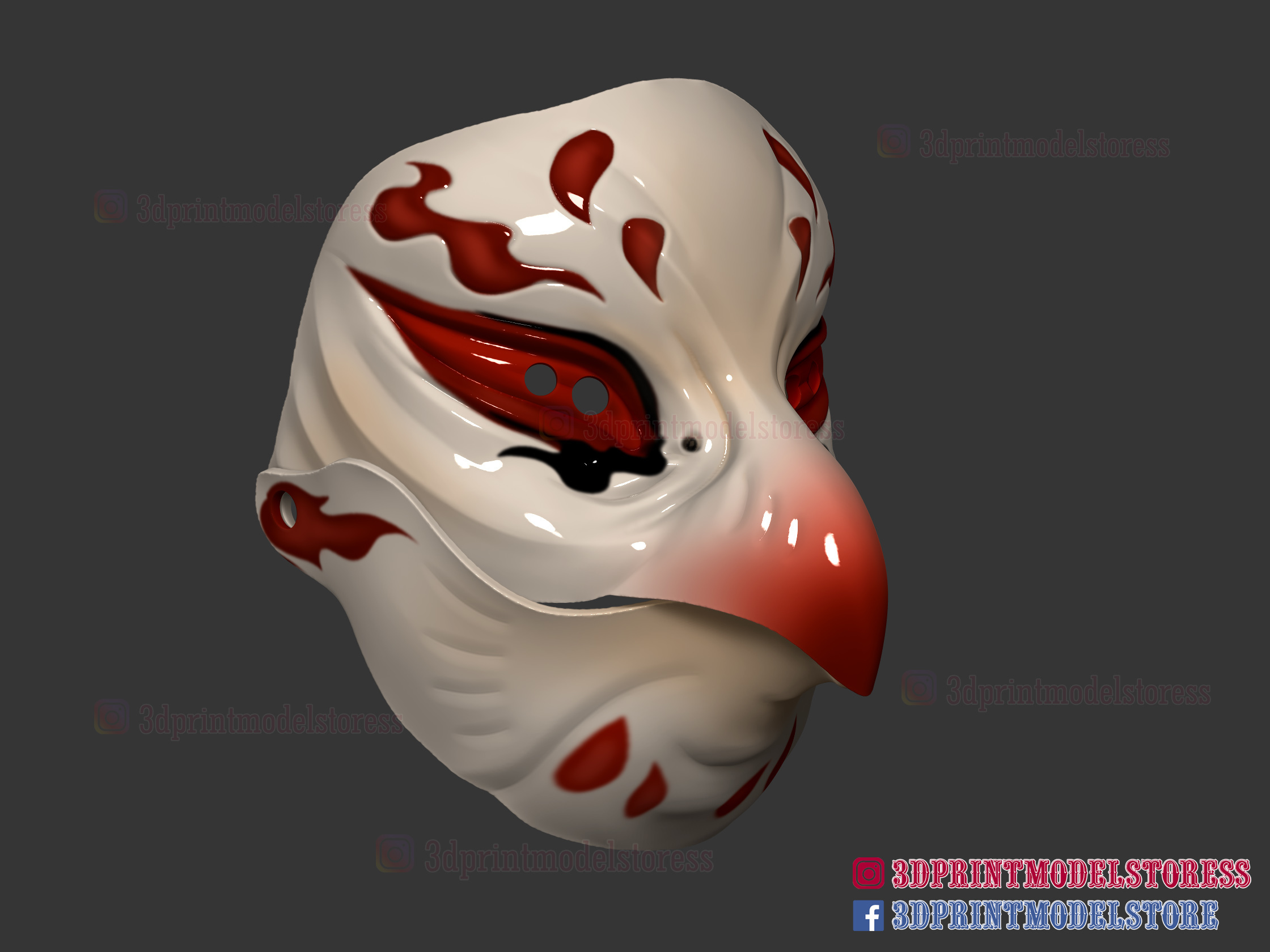 Download STL file Japanese Kitsune Bird Mask • 3D print object ・ Cults