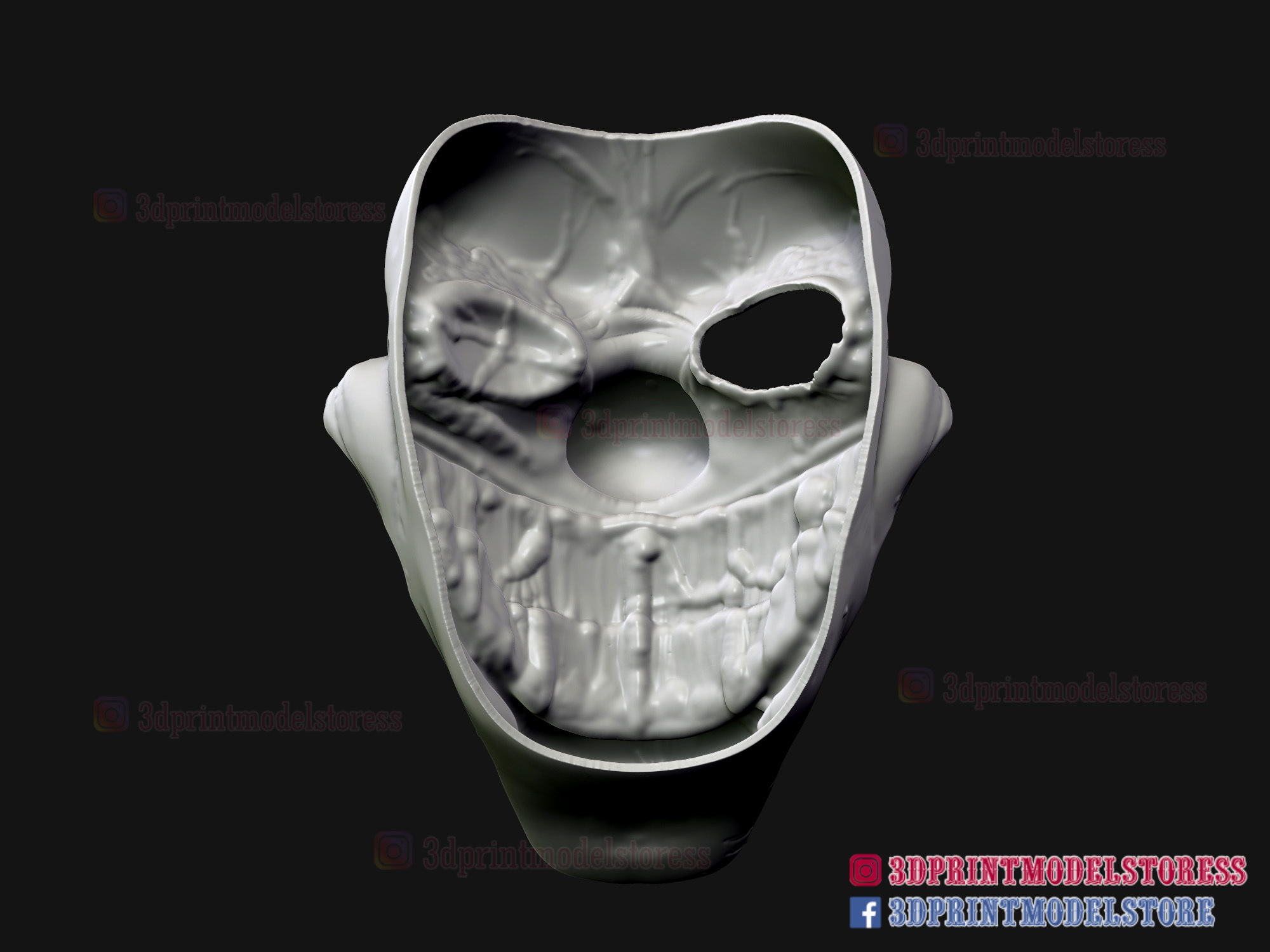 3D-Datei Twisted Metal Killer Clown Maske - Sweet Tooth Halloween ...