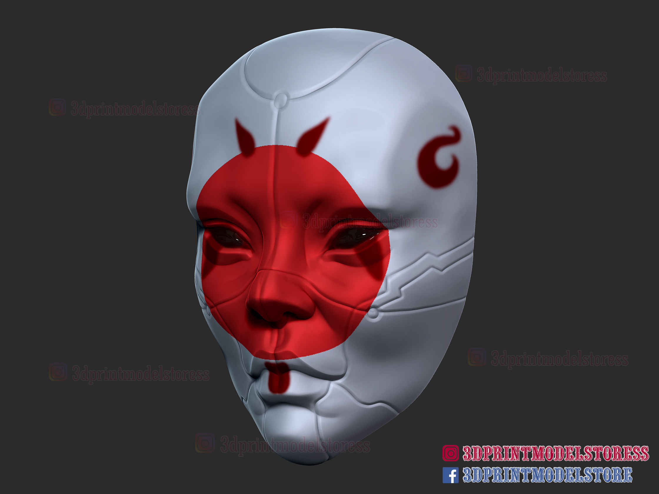 3D file Geisha Mask - Ghost in the Shell・3D printer model to download・Cults