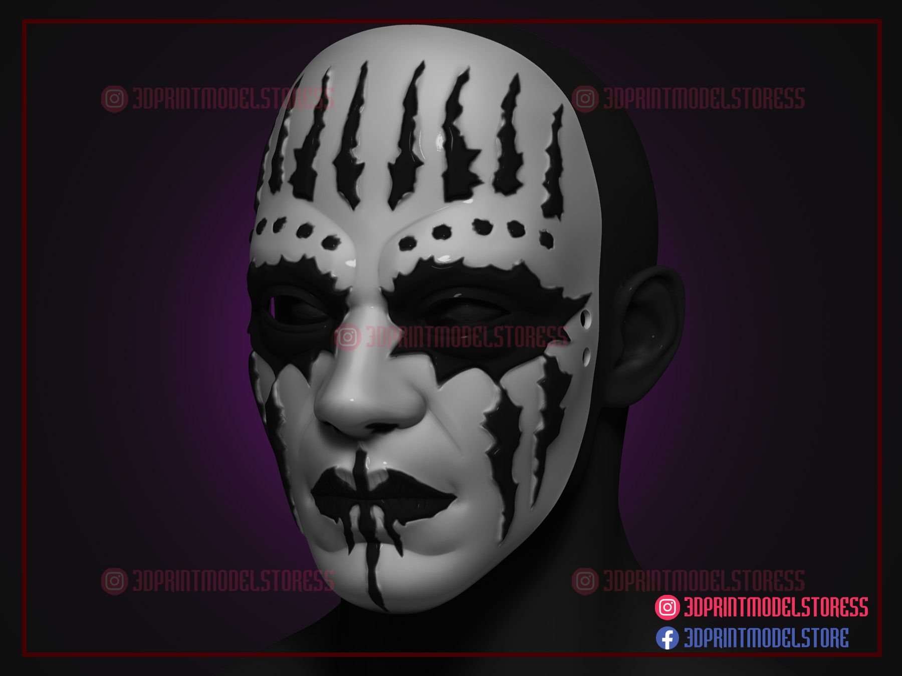 3D file Halloween Slipknot Mask - Joey Jordison Mask 🎃・Model to ...