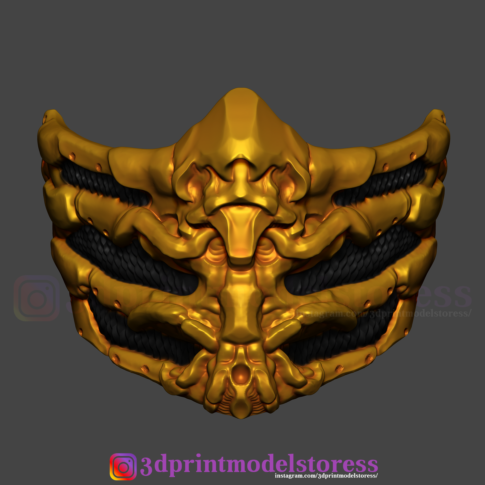 Download STL file Scorpion Mask from Mortal Kombat Cosplay 3D Print ...