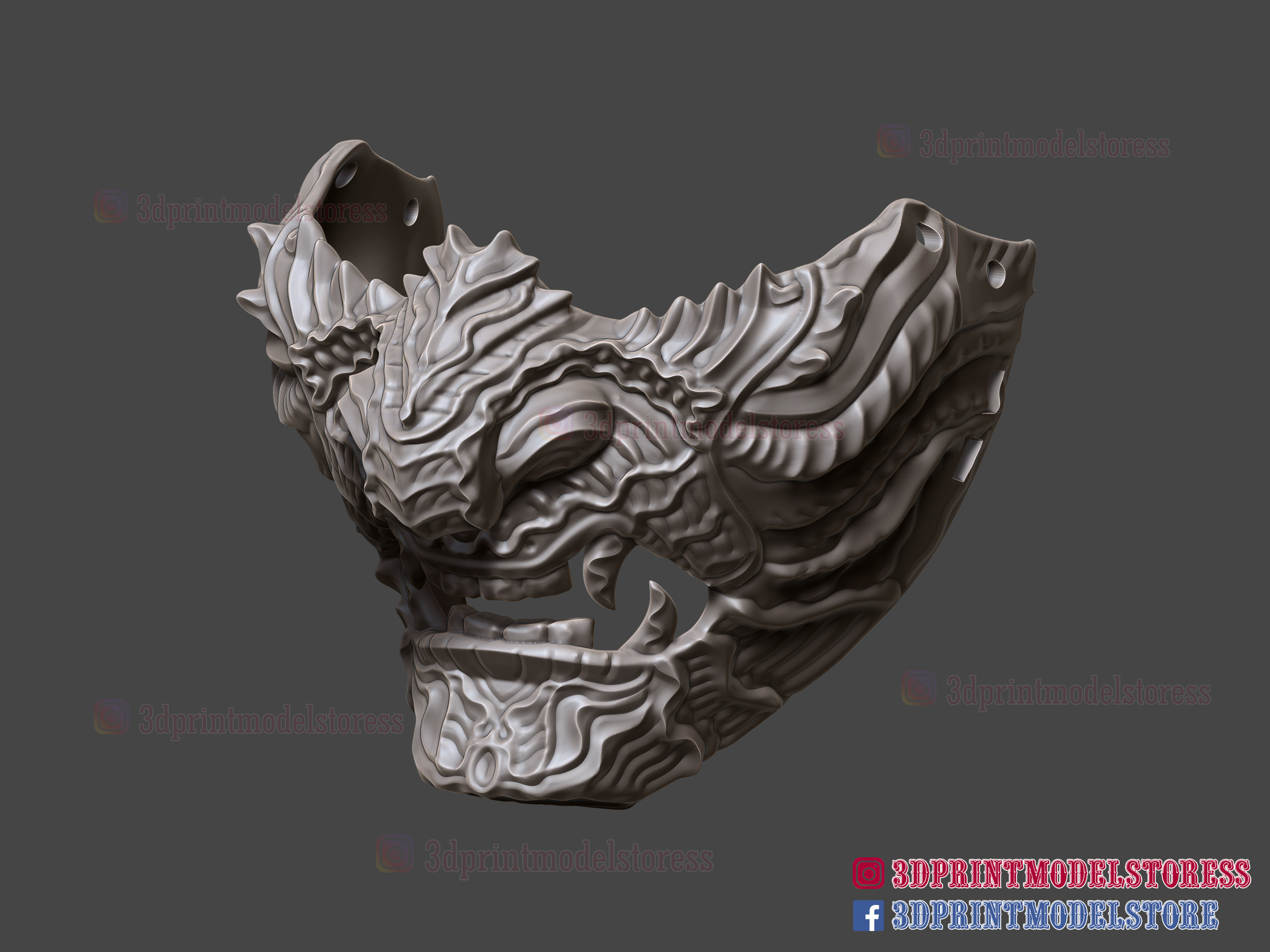 3D-Datei Oni Samurai Ghost Mask・3D-druckbare Vorlage zum herunterladen ...