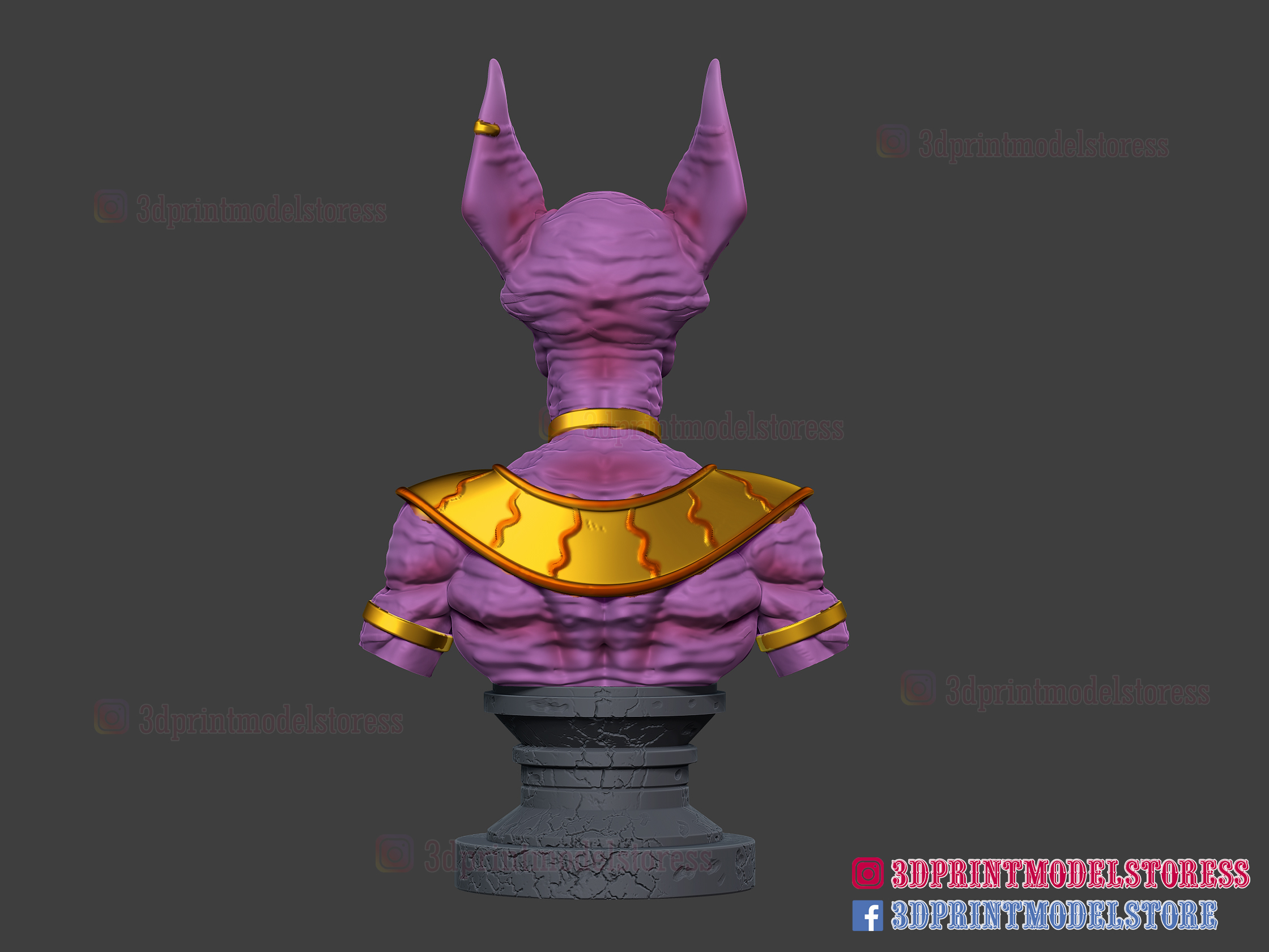 Файл 3D Sphynx Cat Statue x Beerus Sama Dragon Ball Super Bust 🐱・Модель ...
