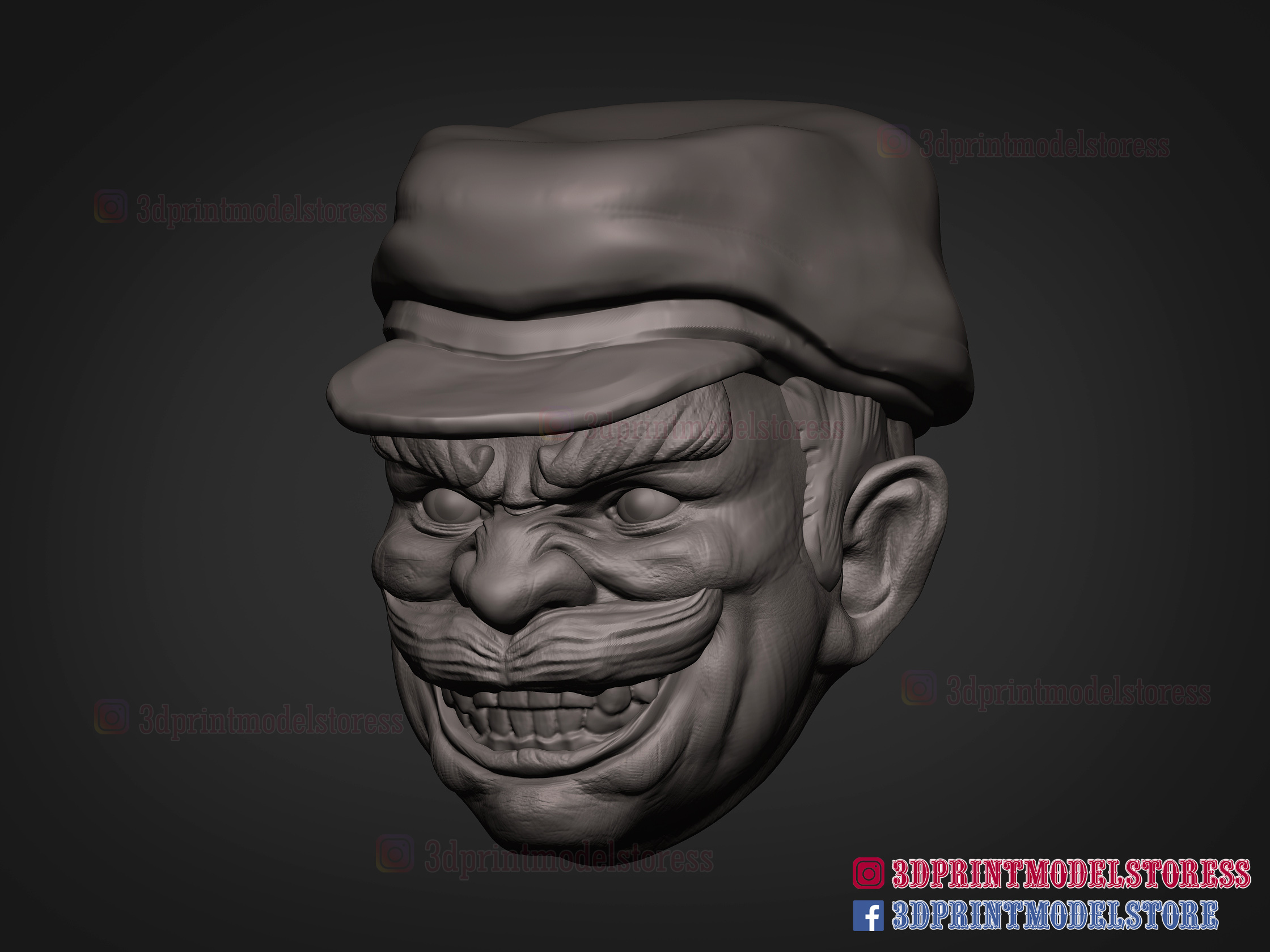Archivo STL Devil Mario Head Sculpt for Custom Action Figures 3d Print ...