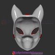 Download STL file Japanese Fox Mask Demon Kitsune Costume Cosplay ...