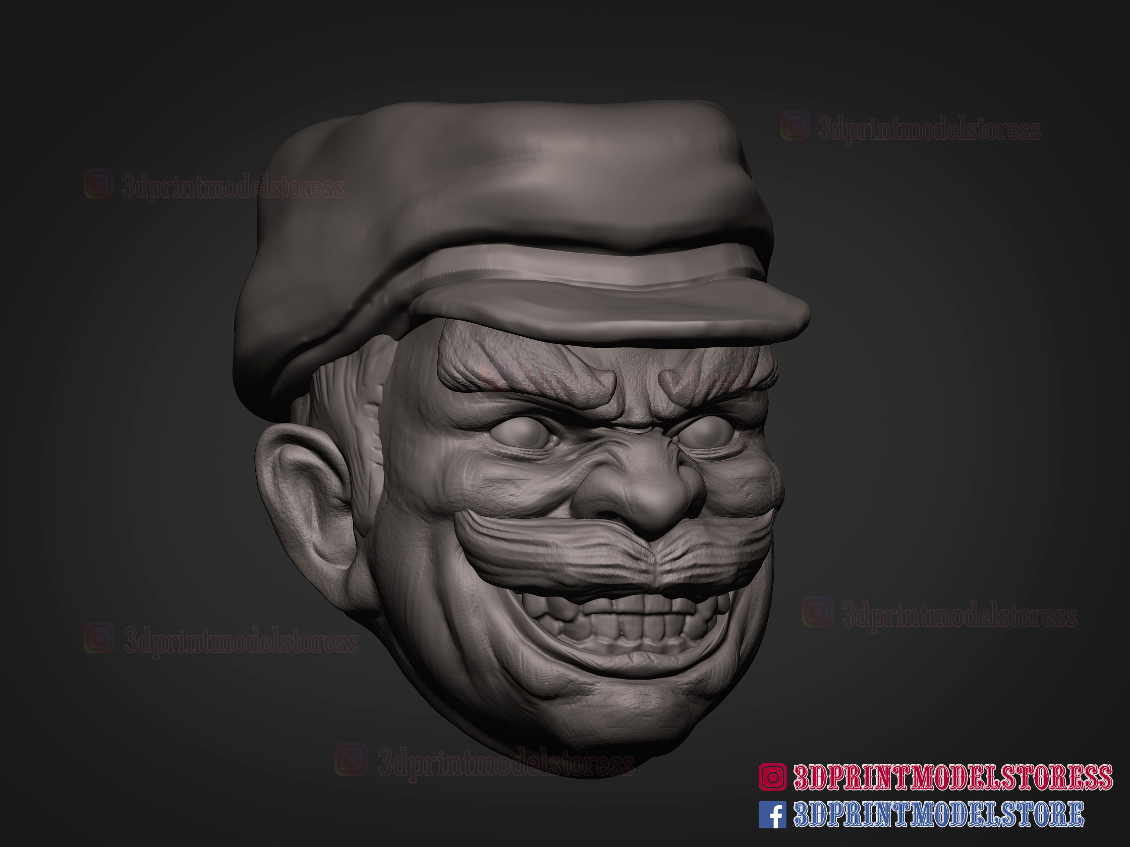 Archivo STL Devil Mario Head Sculpt for Custom Action Figures 3d Print ...