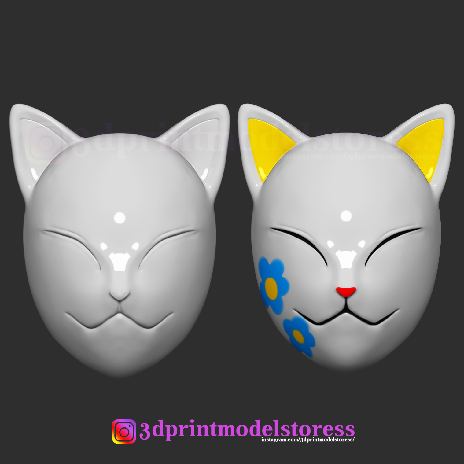 Archivo 3D Máscara de Makomo Kimetsu no Yaiba Casco de Cosplay 🎲・Objeto ...