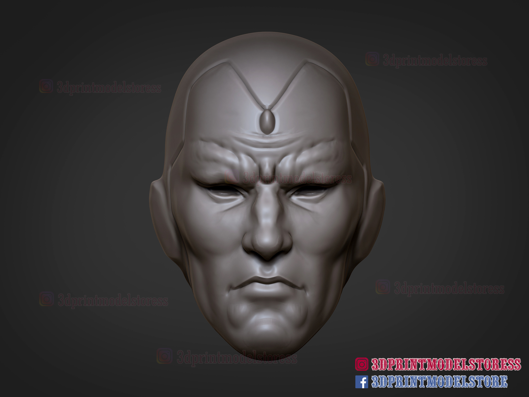 STL file Marvel Comic Vision Head Sculpt for Action Figures 3D print ...