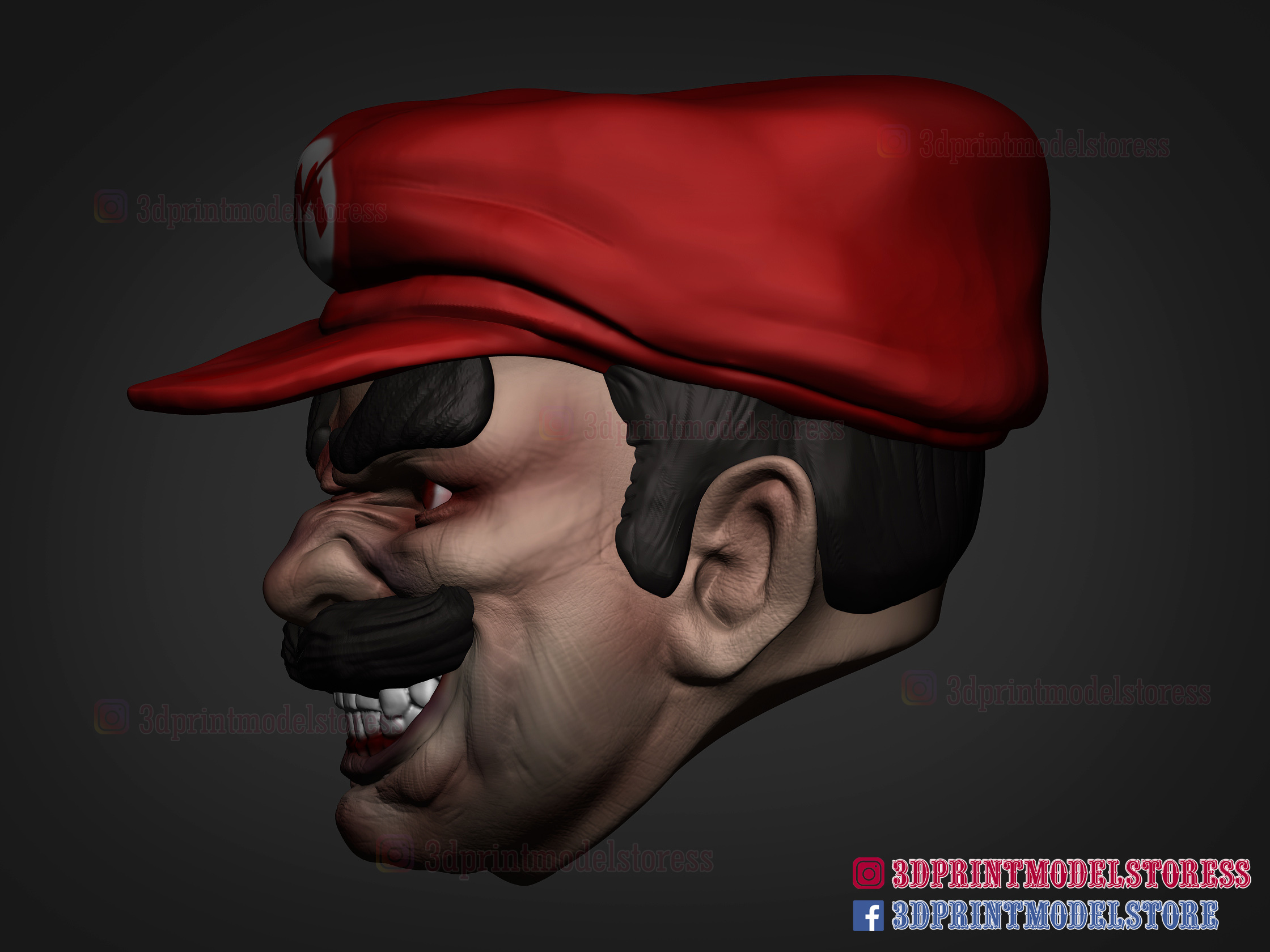 Archivo STL Devil Mario Head Sculpt for Custom Action Figures 3d Print ...