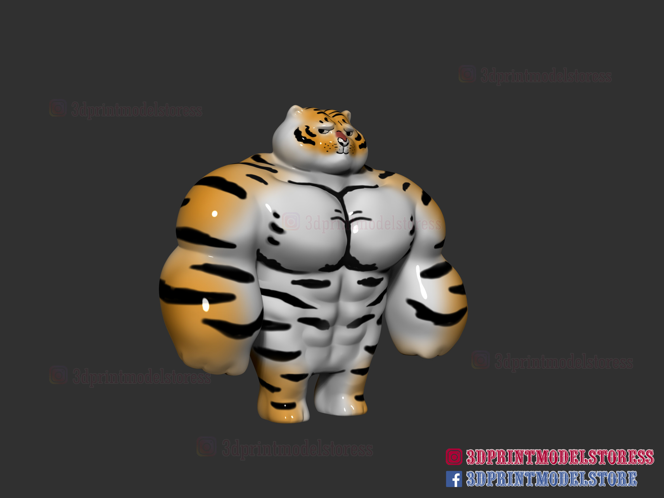 Descargar archivo STL Tiger Muscle Meme - Swole Tiger Cute Gift ...