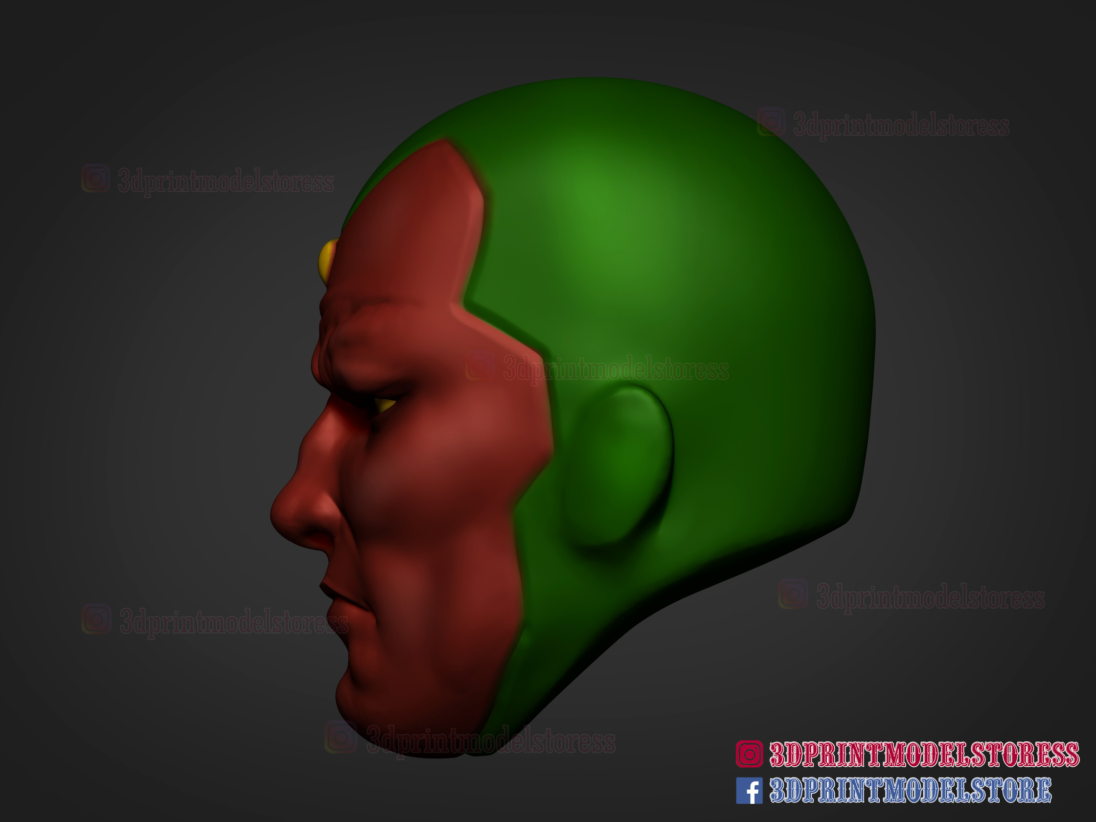 STL file Marvel Comic Vision Head Sculpt for Action Figures 3D print ...
