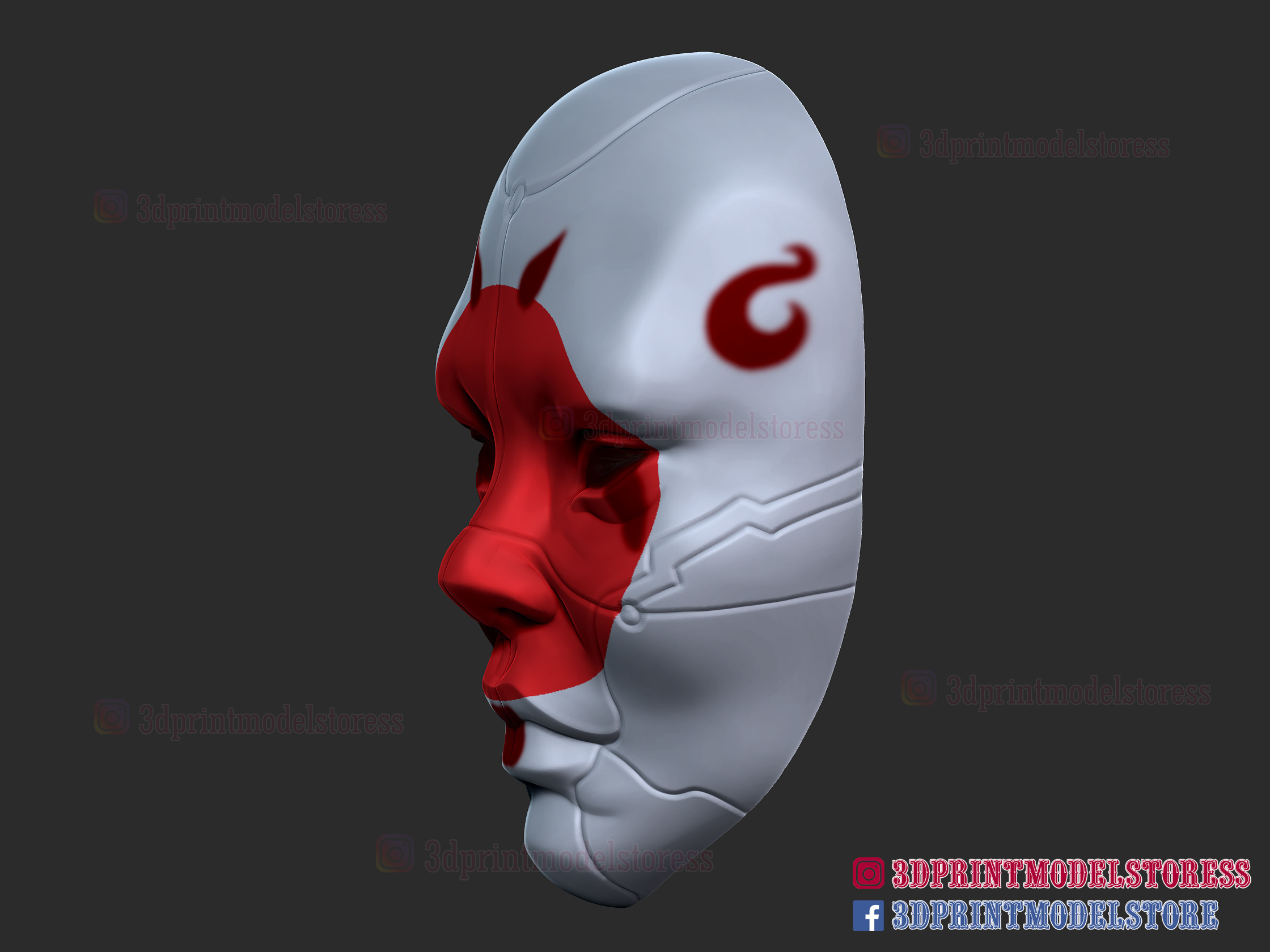 3D file Geisha Mask - Ghost in the Shell・3D printer model to download・Cults