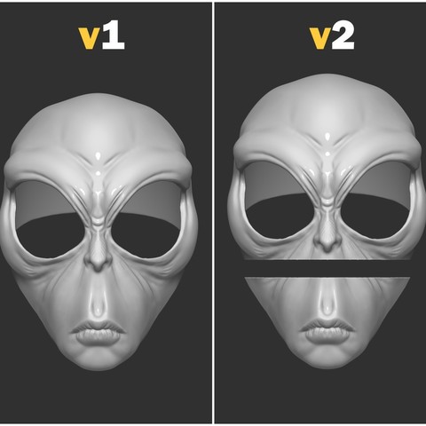 Download 3D printer designs Alien Mask Cosplay STL File ・ Cults