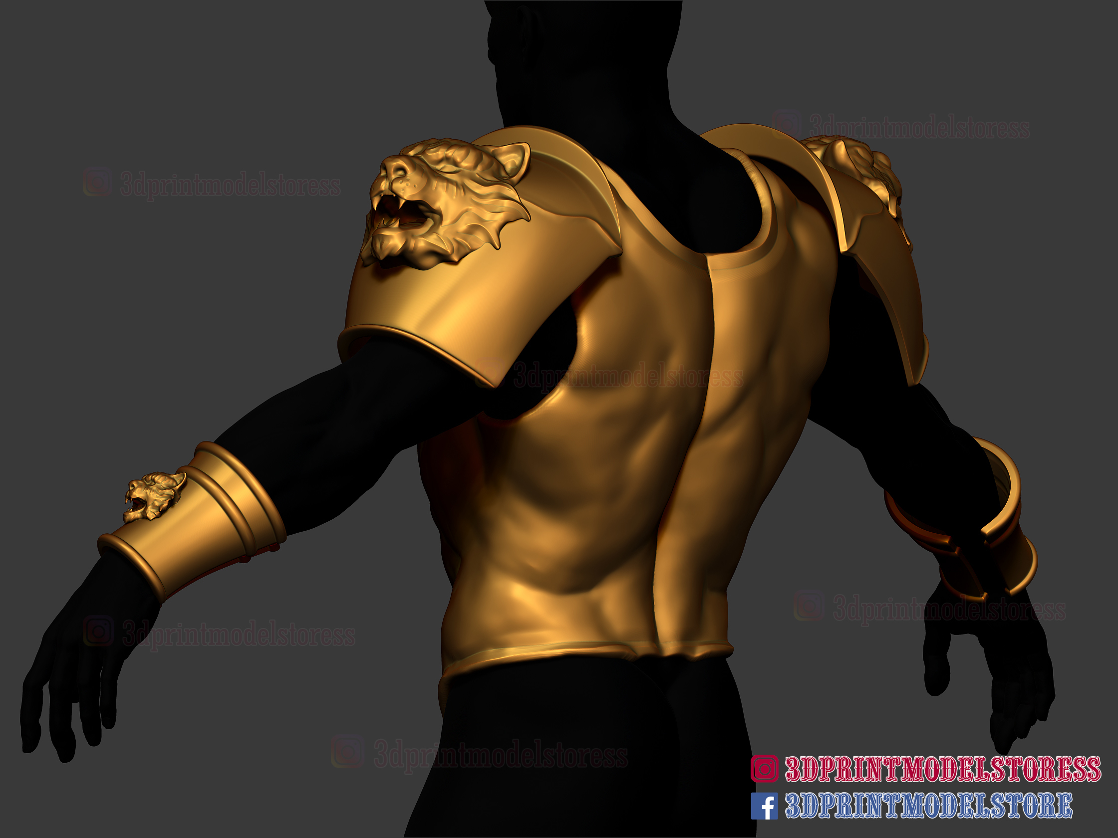 3D file Larp Armor - Classical Tiger Roman Muscle Armor Set Cosplay 3D ...