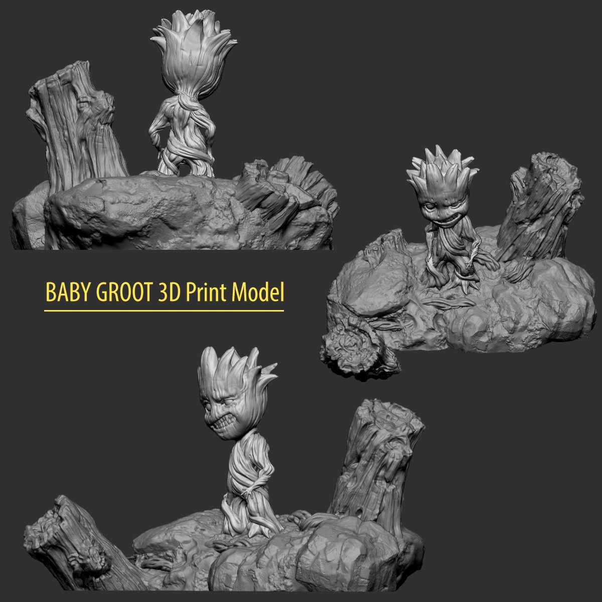 STL file Baby Groot Sculpture 3D Print Model - STL Files for 3D ...