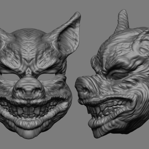 Download 3D printing templates Scary Pig Head Mask Halloween Costume ...