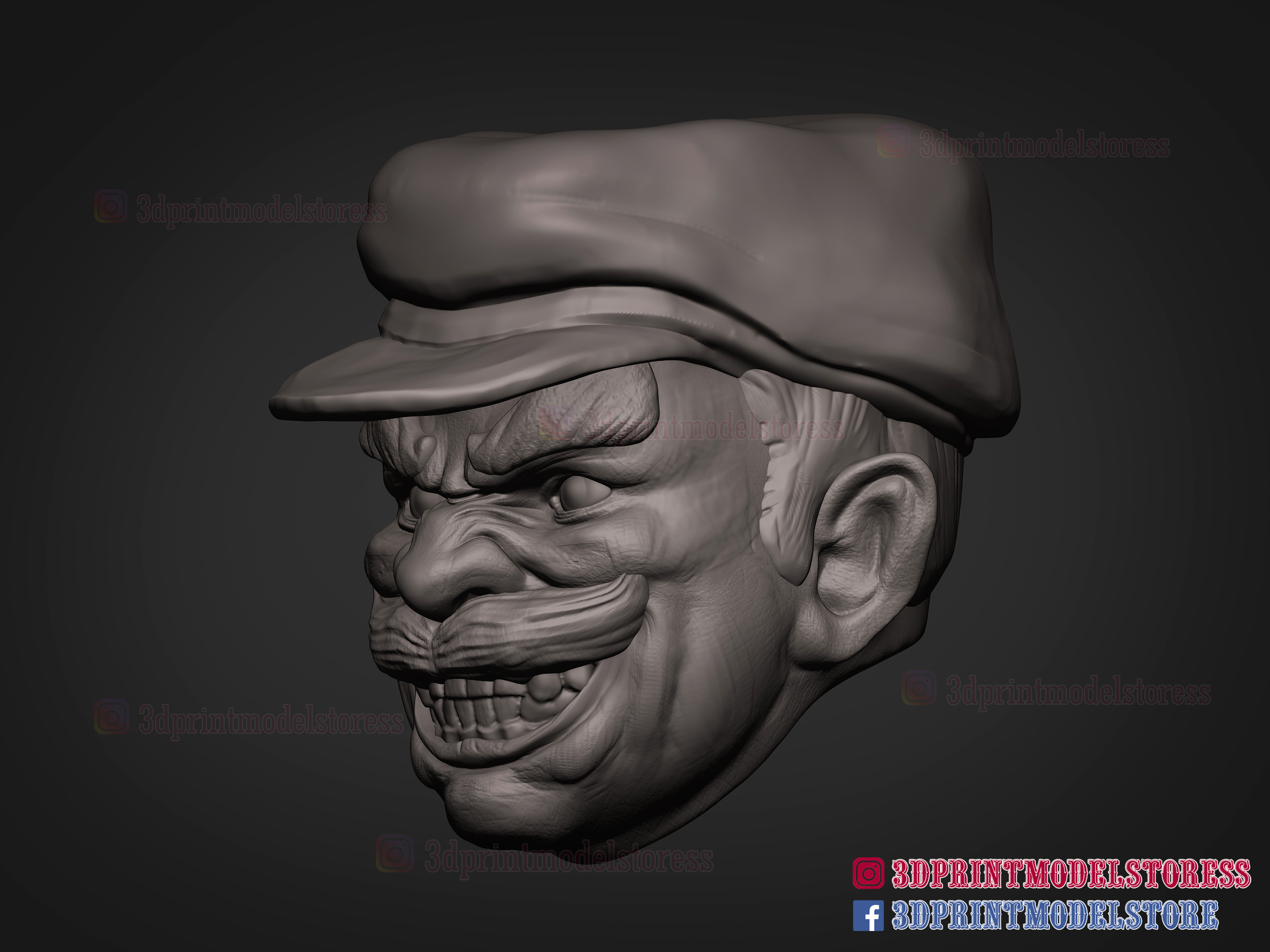 Archivo STL Devil Mario Head Sculpt for Custom Action Figures 3d Print ...