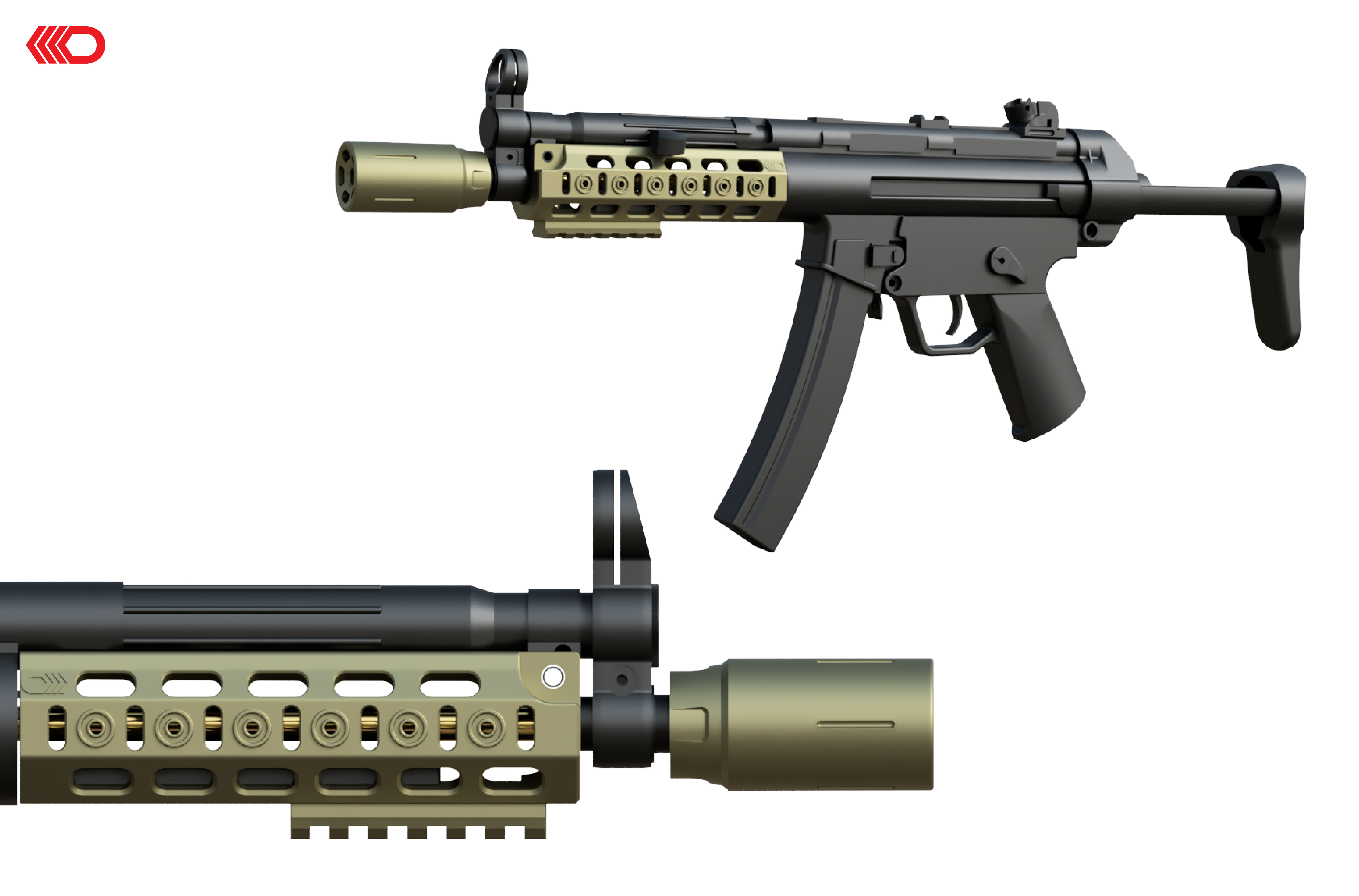 STL file HK MP5 | AESTHETIC KIT 1 + MUZZLE BREAK 3・3D printable model ...