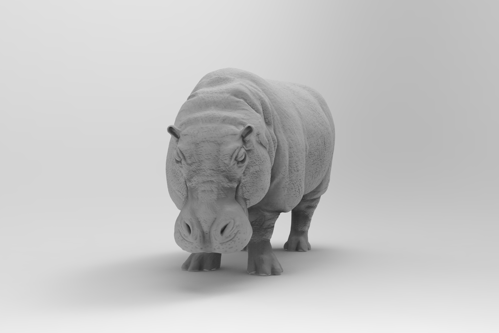 STL file Hippo #4 🦛・3D printer model to download・Cults