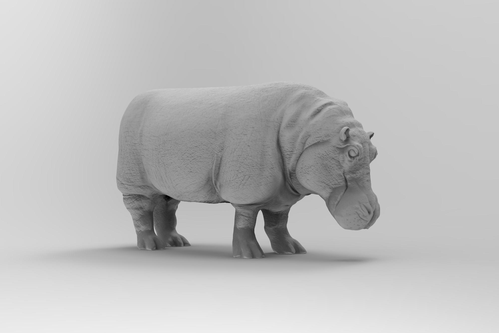 STL file Hippo #4 🦛・3D printer model to download・Cults
