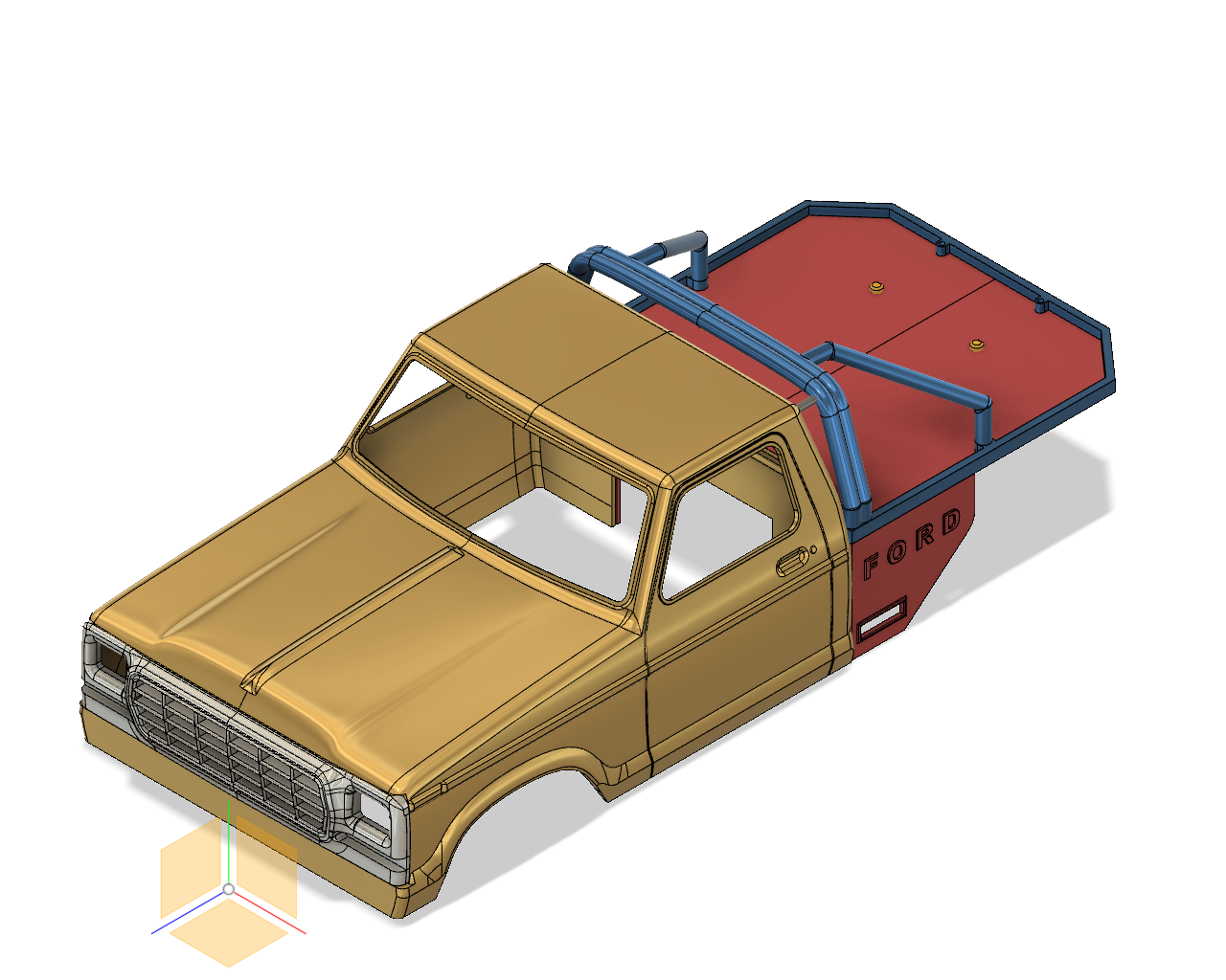 STL file TRX4 SCX10 VERTARA FORD BODY F150 324mm, 313mm・3D printer ...