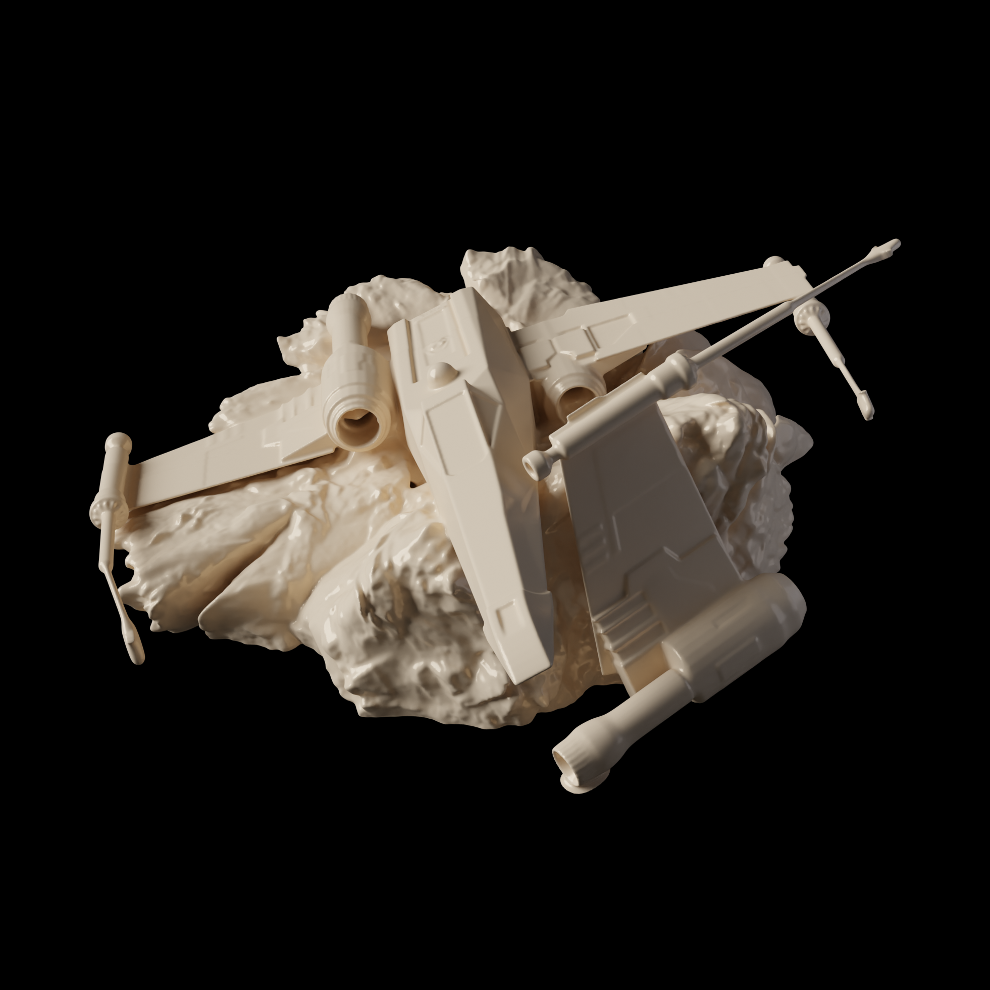3D file STAR WARS - Crashed Ships: X Wing・3D print design to download・Cults